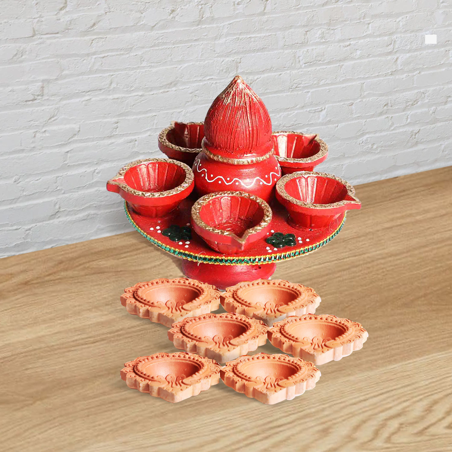 Online Panch Diya and Mitti Diya Combo Gift Delivery in UAE - FNP